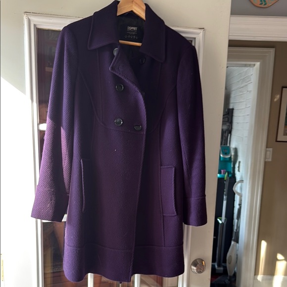 Esprit | Jackets & Coats | Esprit Purple Pea Coat Tailored Fit Classic ...